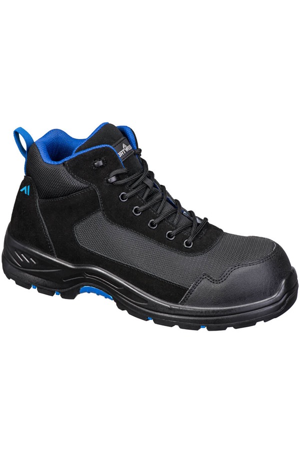 Portwest FC22 Black/Blue Composite Textile Suede Mid Boot S3L HRO SR FO ...