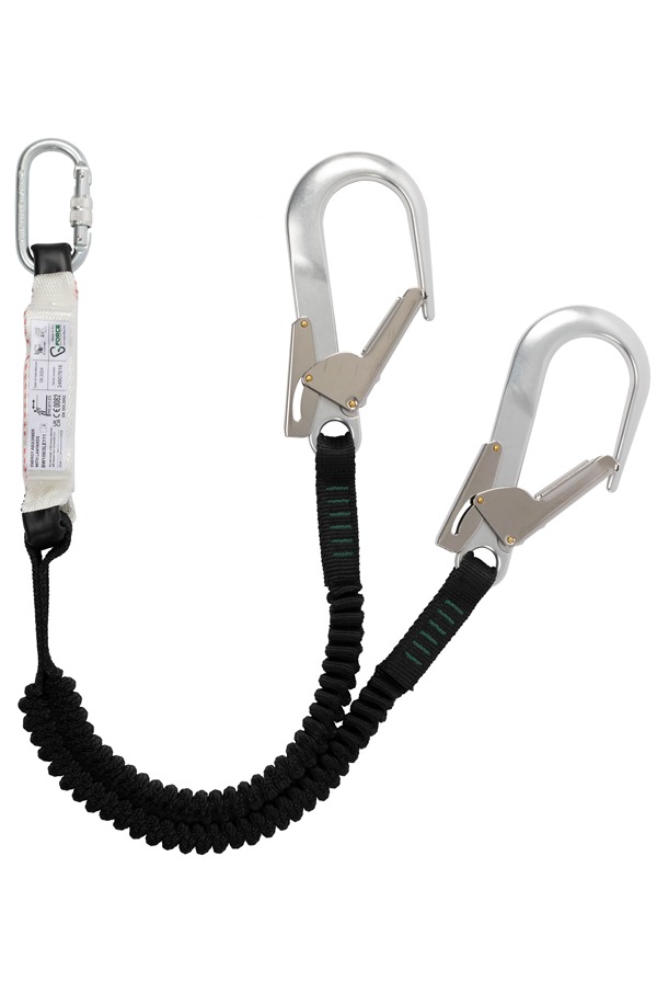 Elasticated Y Shock Absorbing Lanyard 1.75mtr with Scaffold Hooks ...