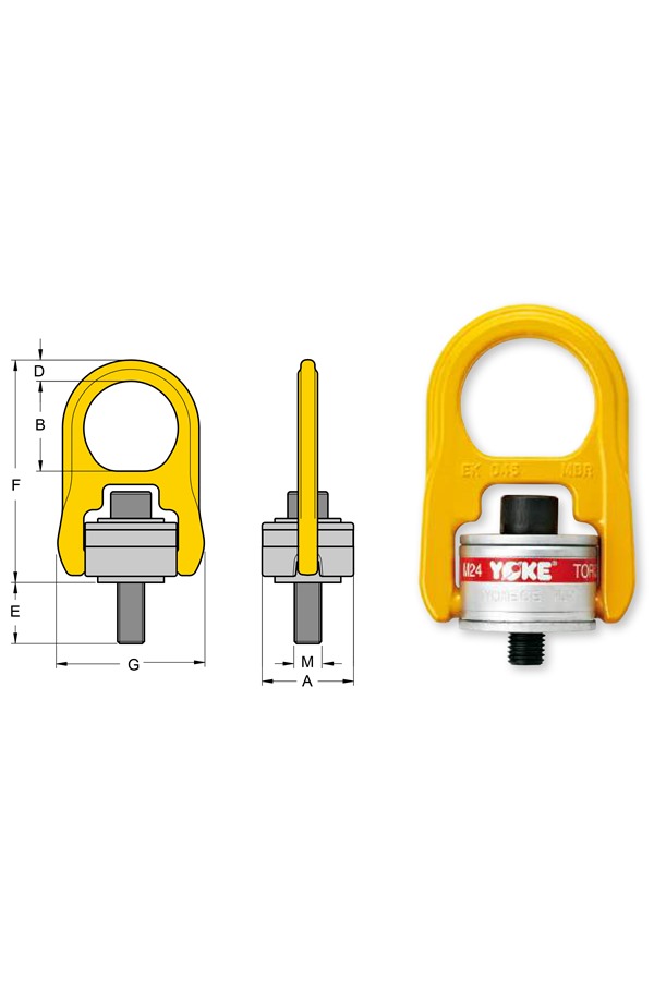 Yoke Swivel Hoist Ring Type 203 Metric Thread | YOKE-8-203 ...