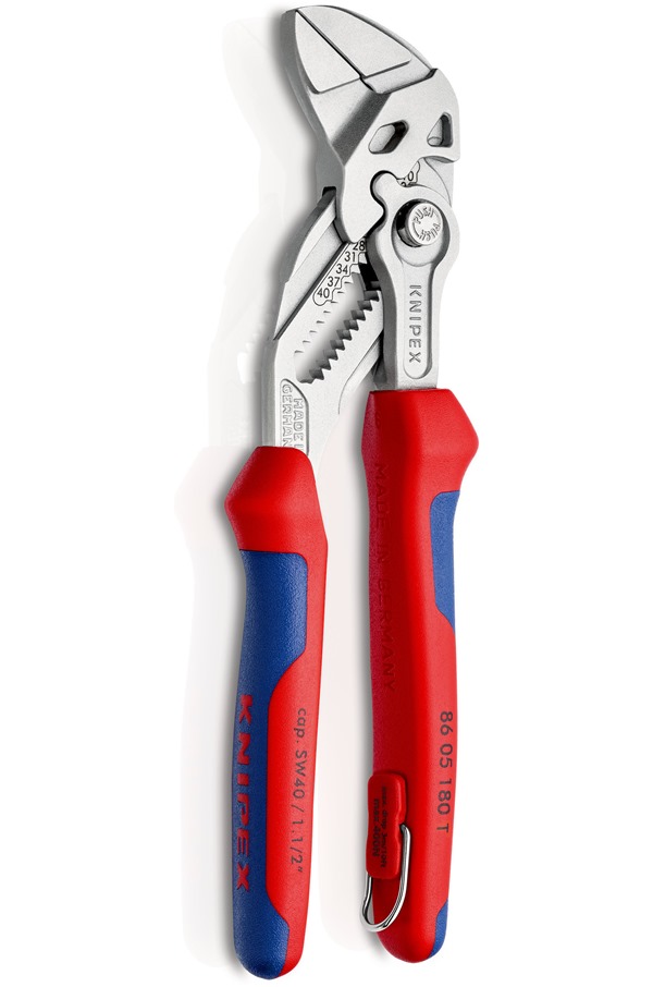 KNIPEX 8605180T 180mm Pliers Wrench with Tether Attachment Point (KNIP ...