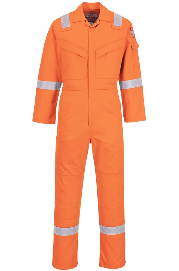 Portwest FR21 Orange Bizflame Work FR Super Lightweight Anti-Static ...