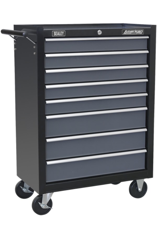 Sealey AP3508TB Rollcab 8 Drawer with Ball-Bearing Slides - Black/Grey ...