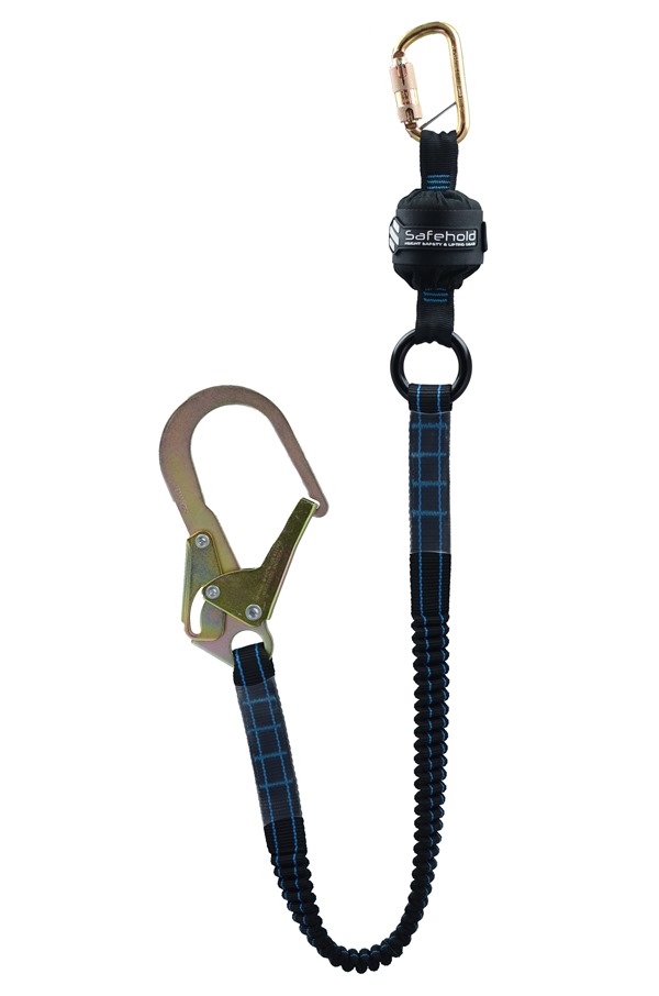 Safehold 1.8mtr Elasticated Shock Absorbing Lanyard with Double Lock ...