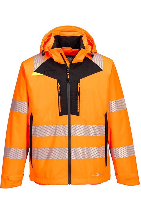 Portwest DX462 Hi-Vis Rain Jacket Orange (PW-DX462ORR) - SafetyLiftinGear